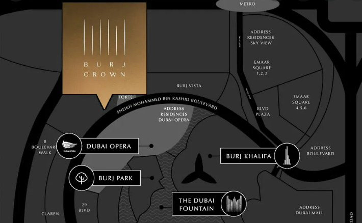 Apartment for sale at Burj crown.