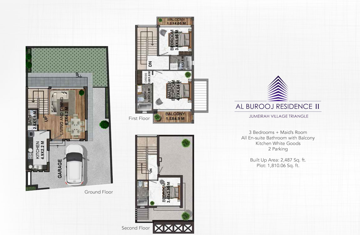 Amazing 3 Bedroom Luxury Townhouse in Al burooj residence 2